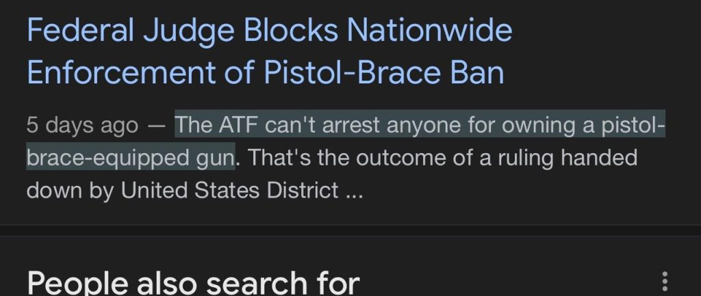 Breaking News: Judge Blocks ATF Proposed Pistol Brace Ban